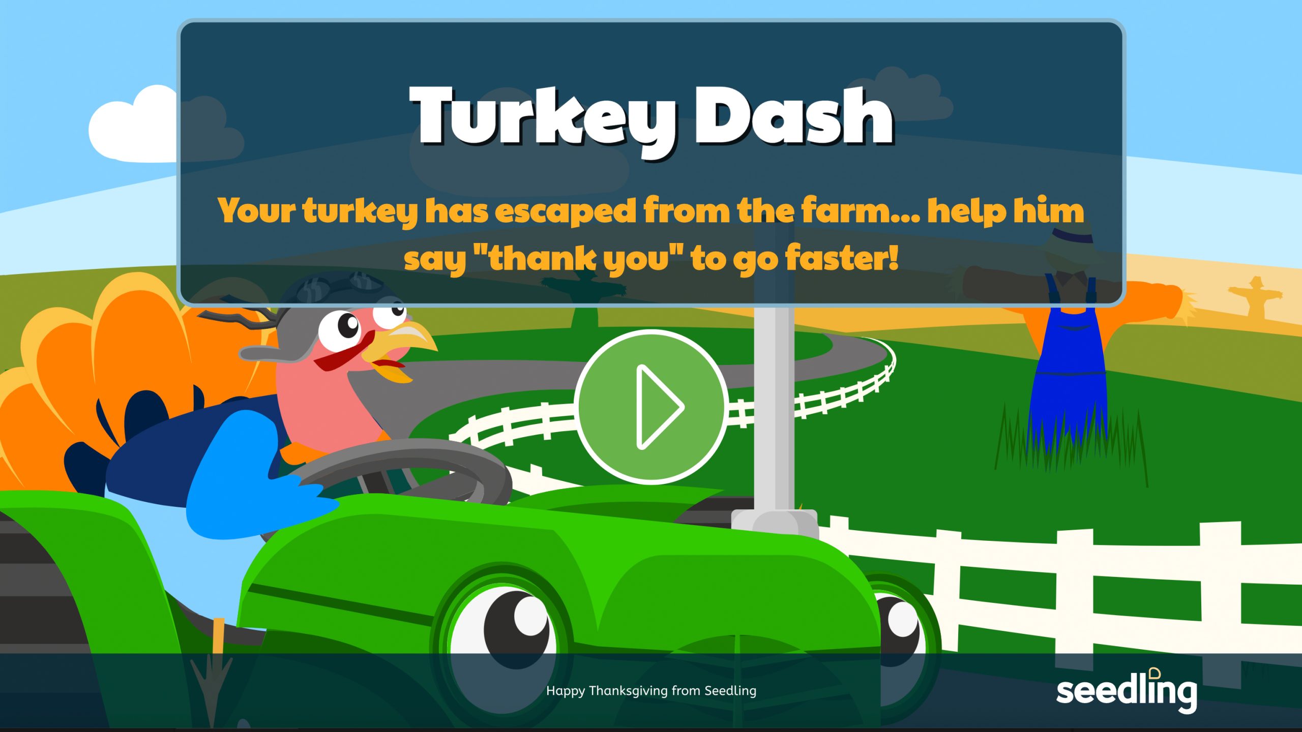 Turkey Dash - a game to say "thank you" | Seedling